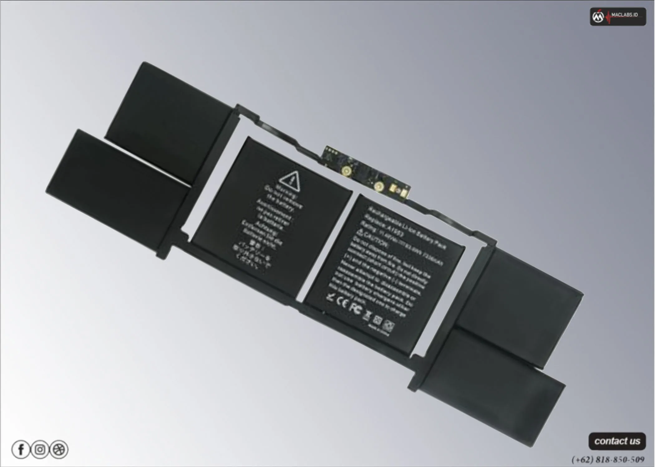 Battery MacBook Pro (15-inch, 2019)A1990 | Maclabs.co.id